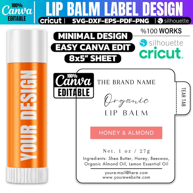 Lip Balm Template Printable - Etsy