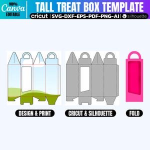 Tall Gable Box Template: Editable Favor & Gift Box (SVG, PDF, Canva) - Etsy