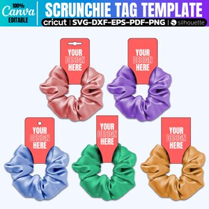 Scrunchie Tag Template Bundle: Editable Canva SVG PNG PDF - Etsy