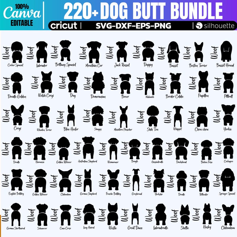 Dog Butt Svg - Etsy