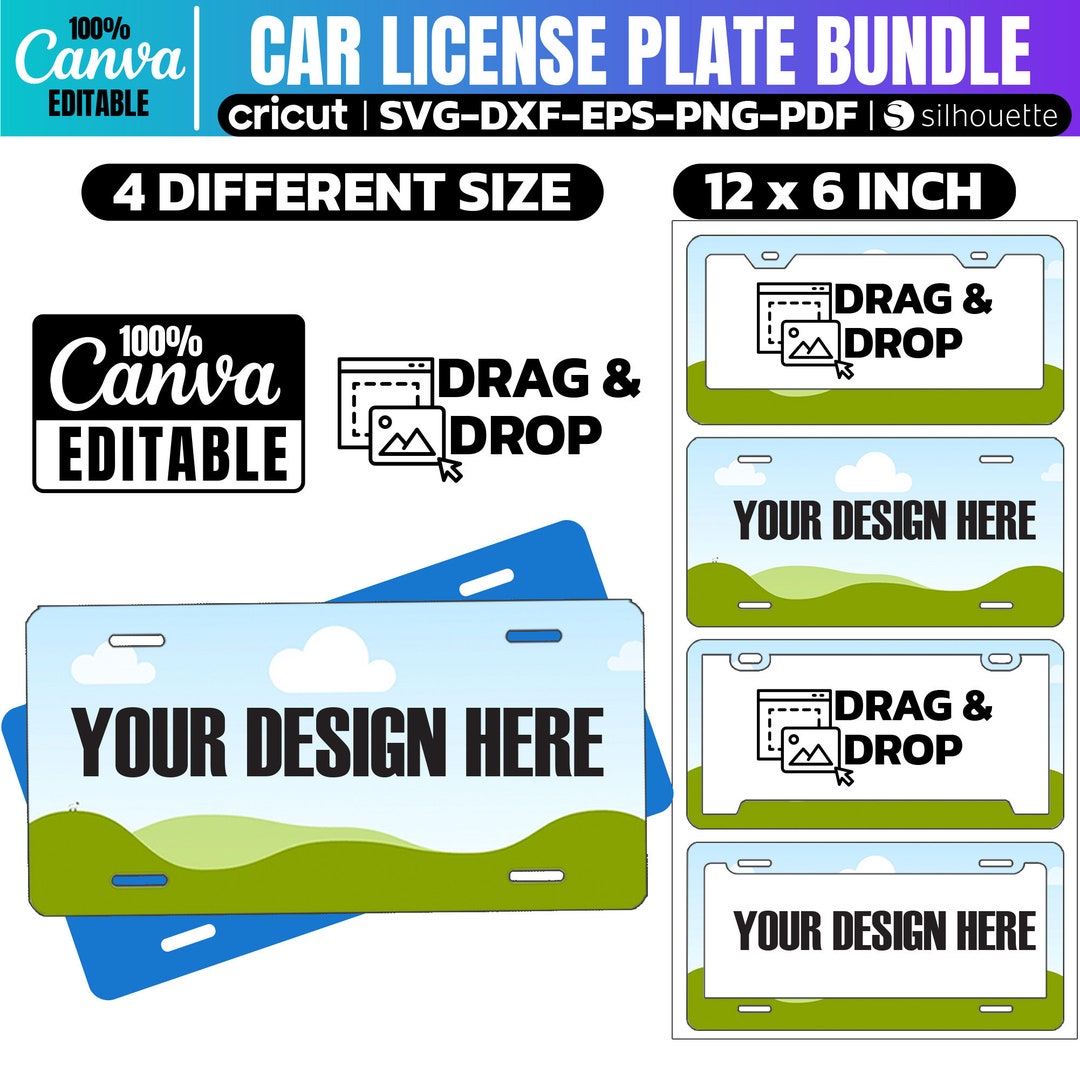 Car License Plate Template, Canva License Plate Template, Car License ...