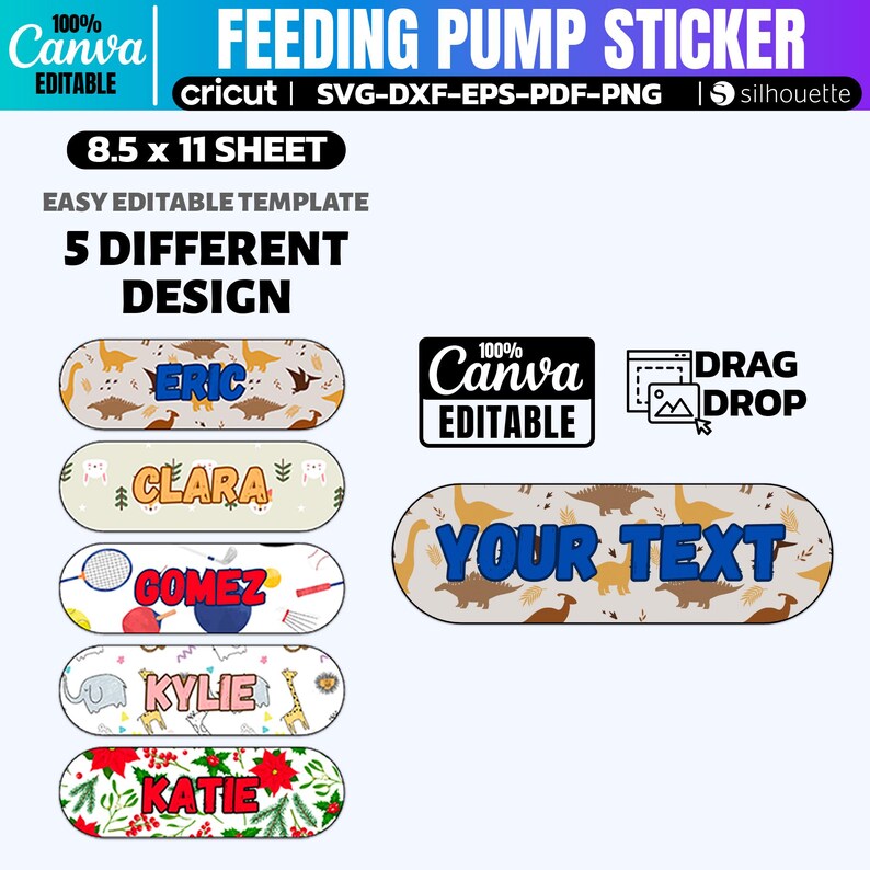 Editable Infinity Pump Sticker Canva Template – Feeding Pump Decal ...