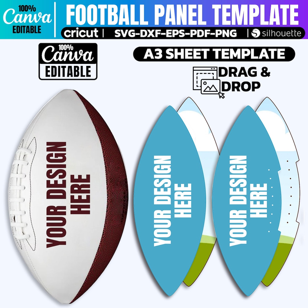 Football Panel Template Canva, Football Panel Template Svg, Football ...