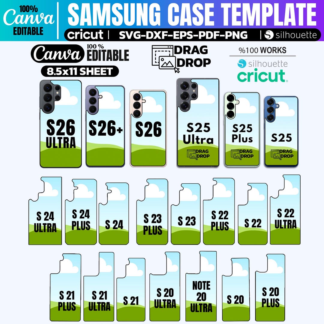Galaxy Phone Case Template Bundle | Canva Editable | S20 - S26 Ultra ...