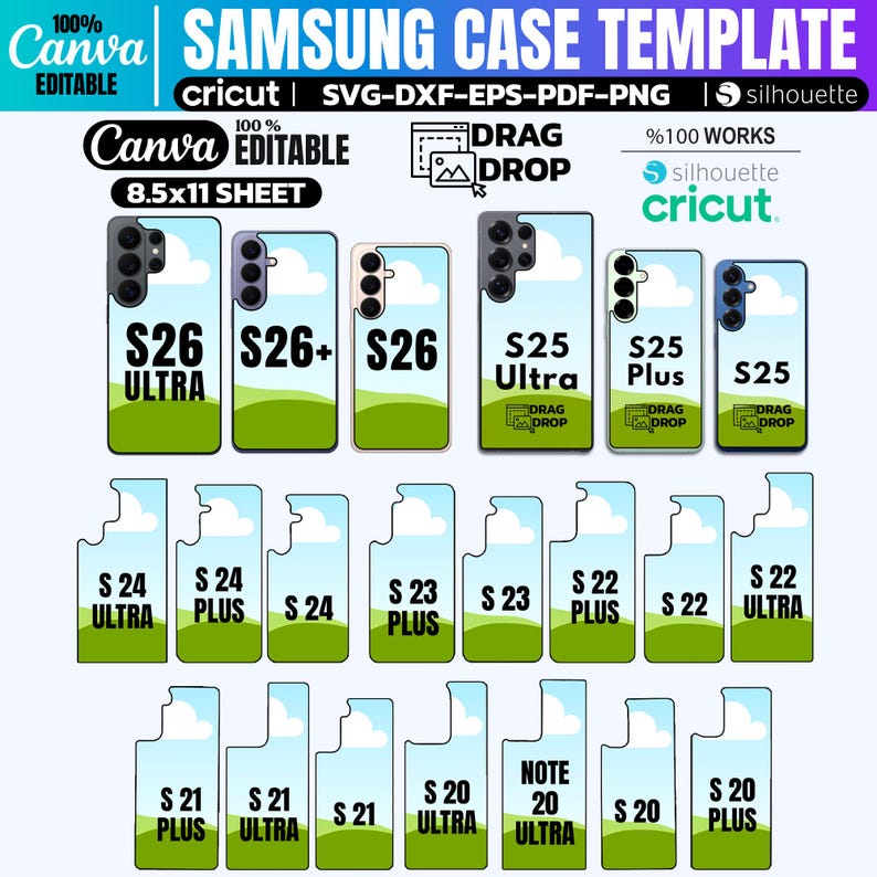 Galaxy Phone Case Template Bundle | Canva Editable | S20 - S26 Ultra ...