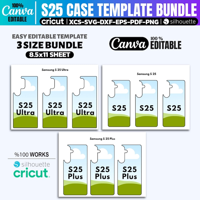 S25 Phone Case Template Bundle – Sublimation & DTF Printing (digital ...