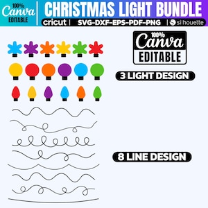 Canva Editable Christmas Lights Svg Bundle, Christmas Lights Png ...