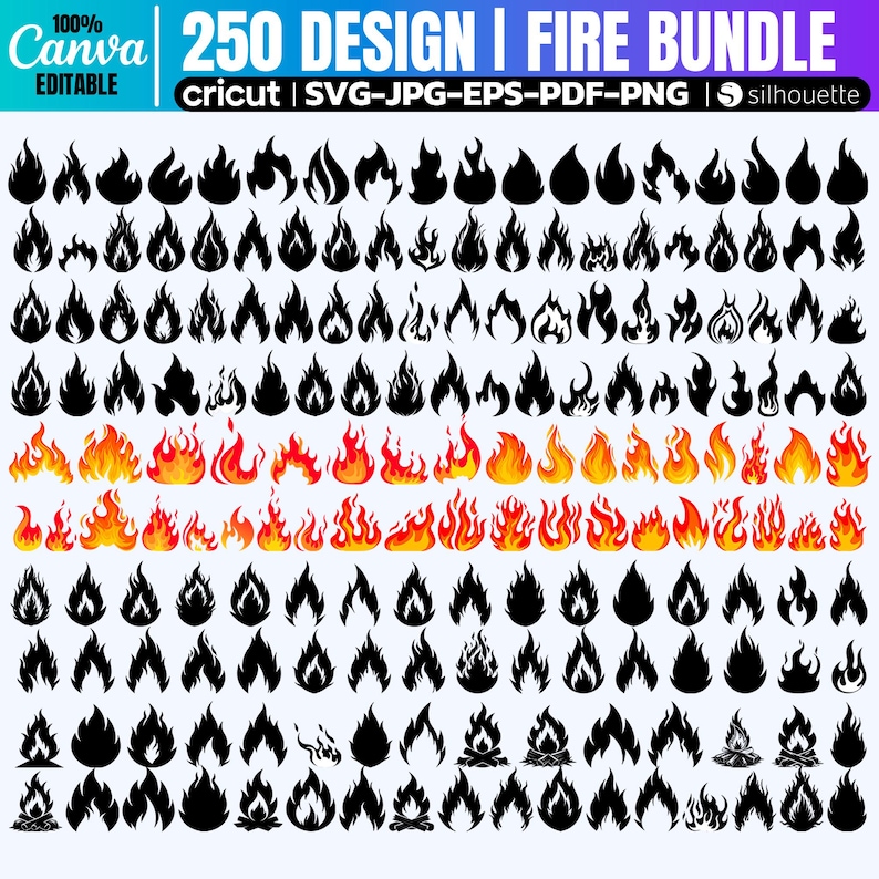 Fire SVG, Flames SVG, Fire Clipart, Fire Cricut, Fire Dxf, Flames ...
