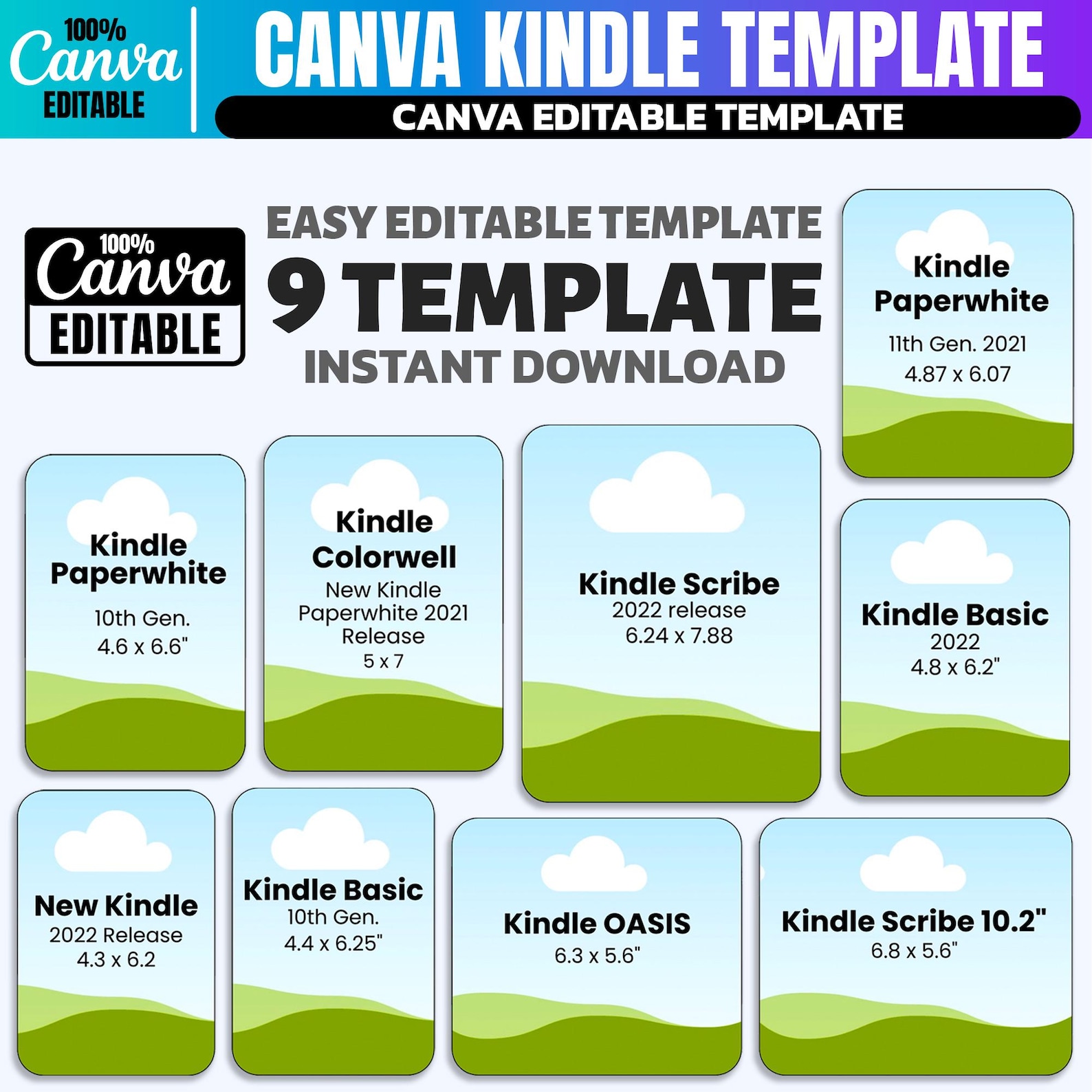 Kindle Insert Template Bundle | Canva Frame Layouts (digital Download ...