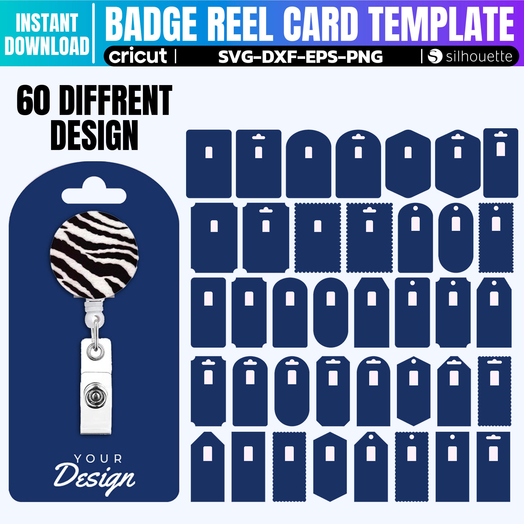 Badge Reel Display Card Template, Badge Reel Card Svg File, Badge Reel ...