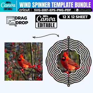 Wind Spinner Template Bundle: Canva & Cricut Editable (digital Download ...