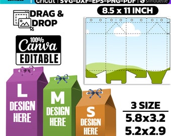 Milk Box Template Bundle, Milk Box Svg, Milk Favor Box Svg, Gift Box ...