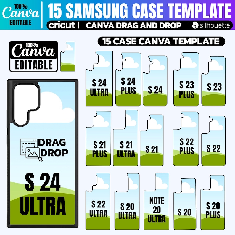 Samsung Galaxy Phone Case Template Bundle: Canva Sublimation (digital ...