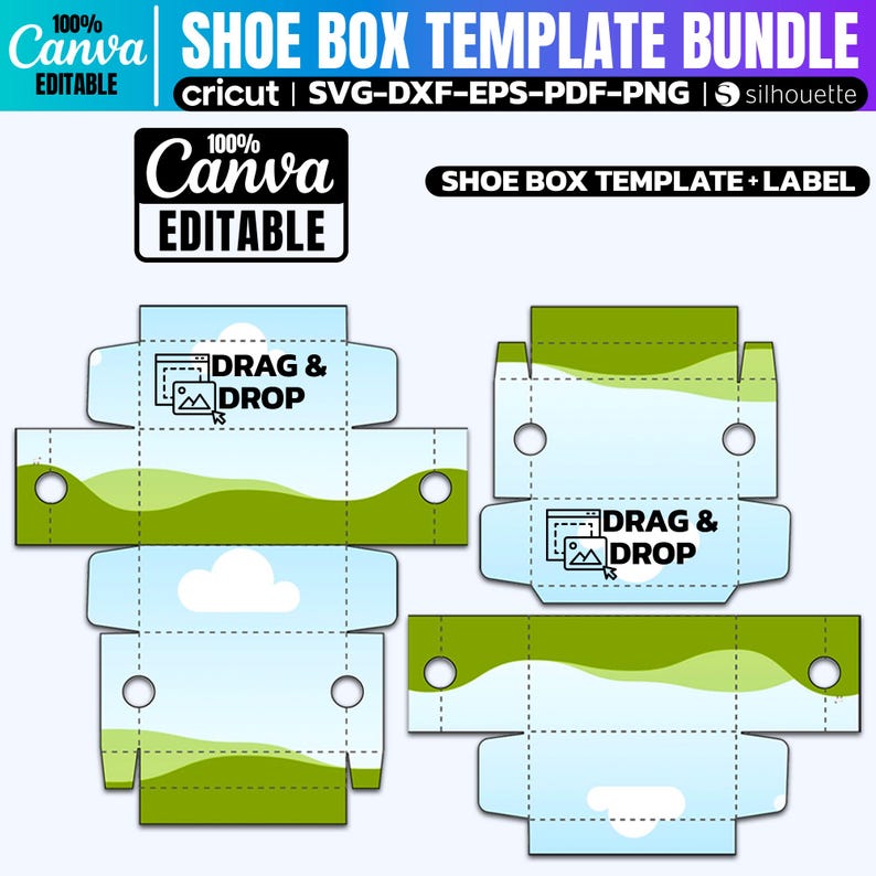 Shoe Box Template Bundle: Mini Sneaker Box, Label SVG (digital Download ...