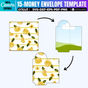 Money Envelope Template SVG: Editable Canva Cash Gift Holder (digital ...