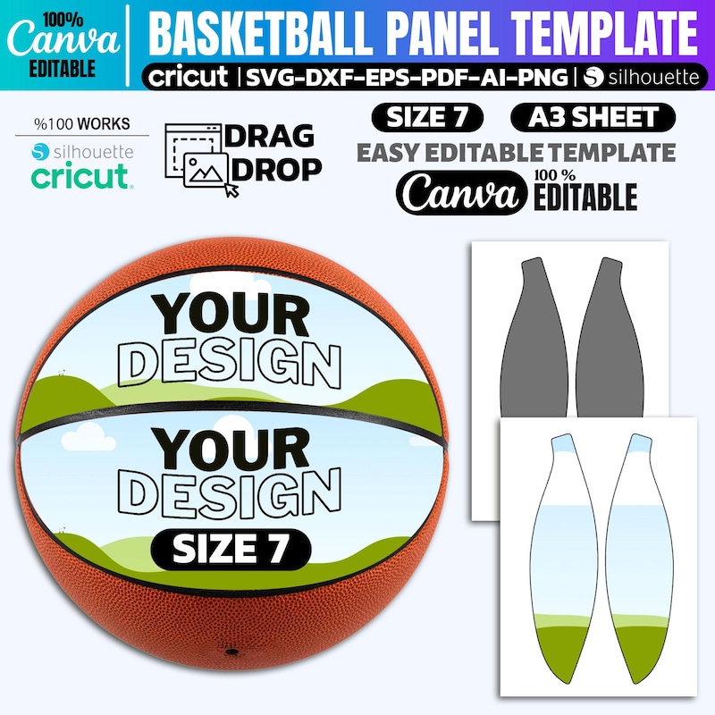 Basketball Template - Etsy