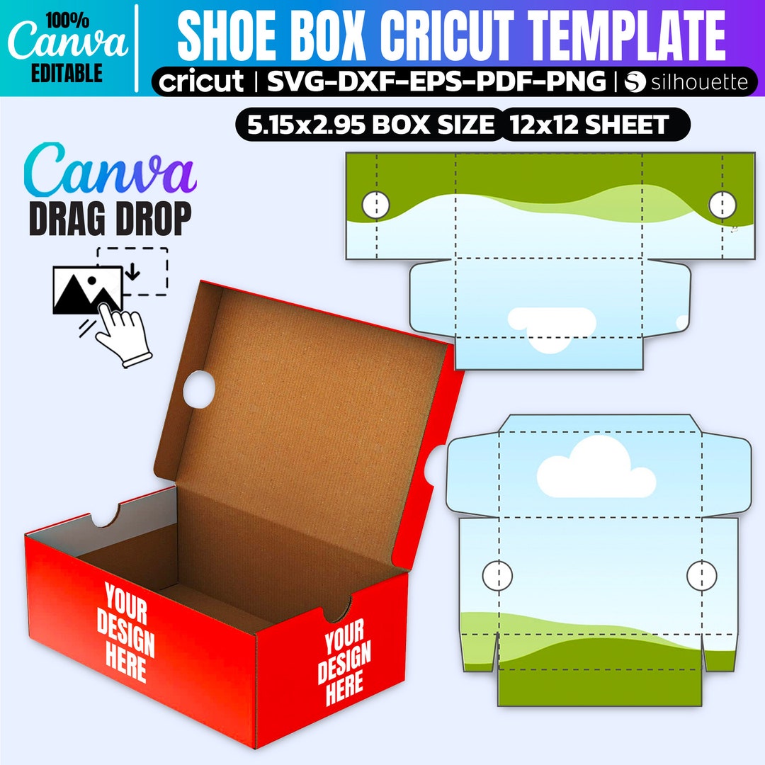 Shoe Box Template, Shoe Box Svg, Box Svg, Gift Box, Sneaker Box ...