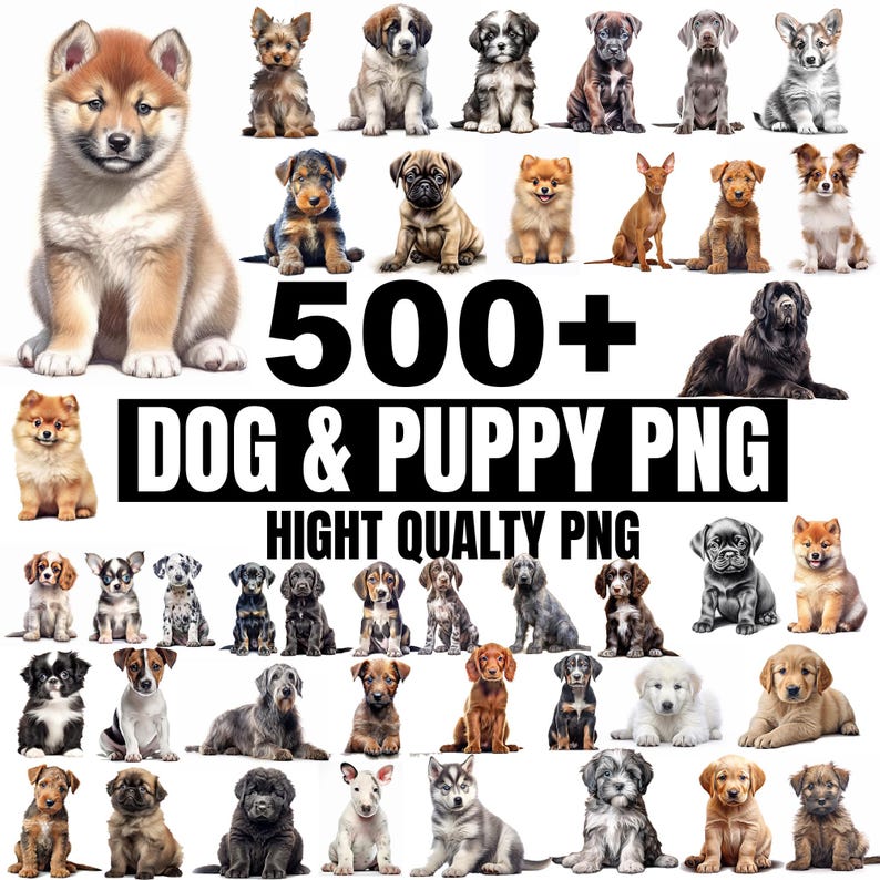 Dog Png, Dog Png Bundle, Puppies Png Bundle, Dog Sublimation Design ...