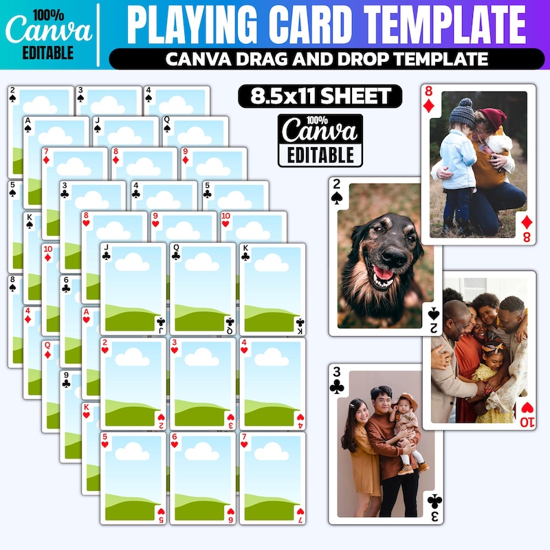Spade Card Template - Etsy