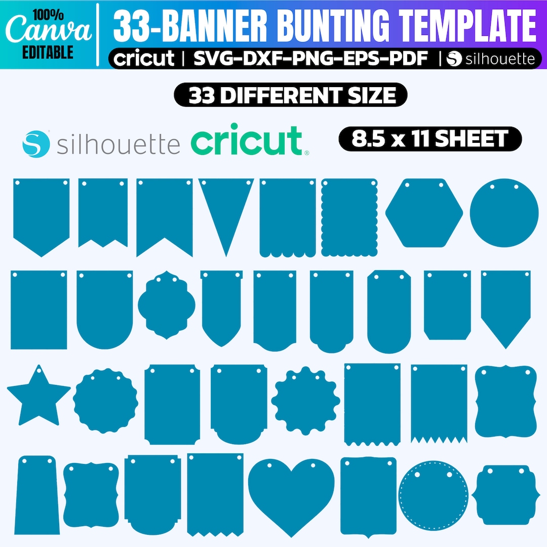 Bunting Banner Template, Bunting Banner Svg, Flag Banner Svg, Bunting ...
