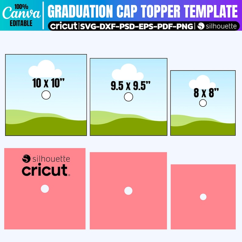 Customizable Graduation Cap Topper Template: Canva & SVG (digital ...