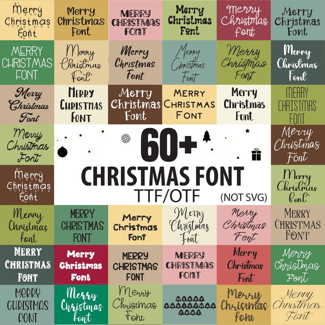 60+ Christmas Font Bundle (OTF & TTF) - Etsy