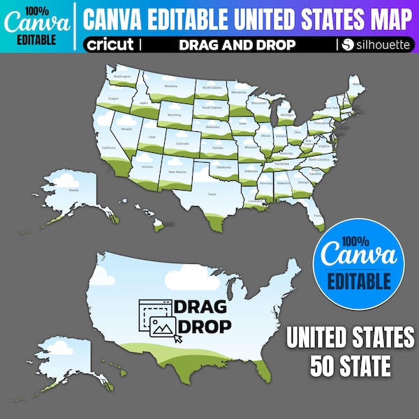 State Travel Map Cutouts - Etsy