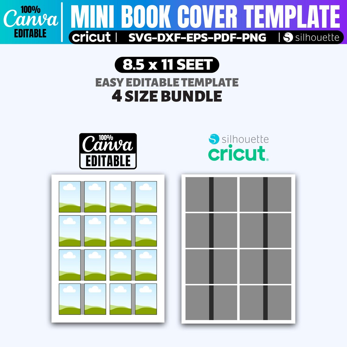 Mini Book Cover Template, DIY Pocket Books (canva, Svg, Pdf, Png) - Etsy