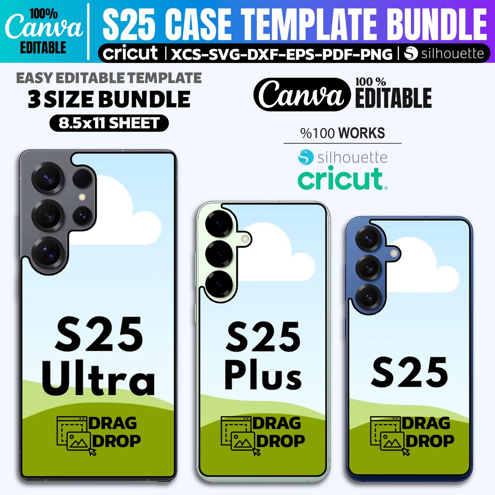 S25 Phone Case Template Bundle – Sublimation & DTF Printing (digital ...