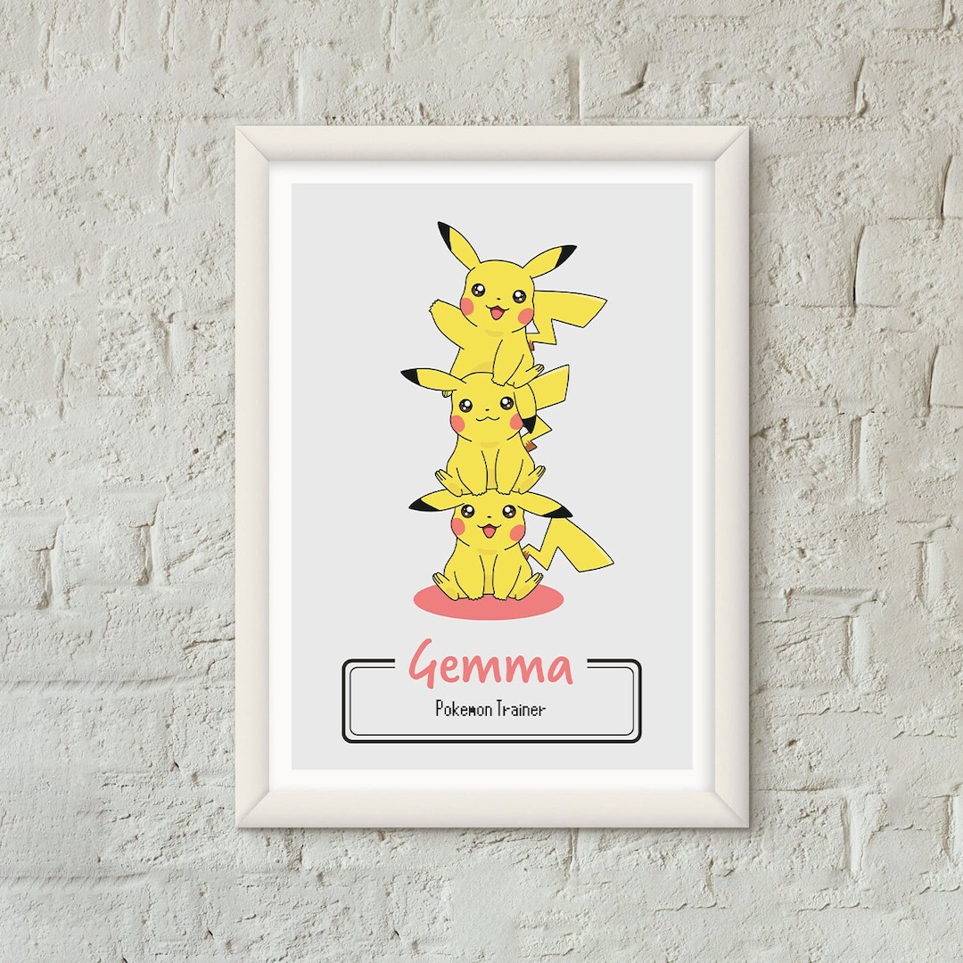 Pokemon Custom Pikachu Print - Etsy