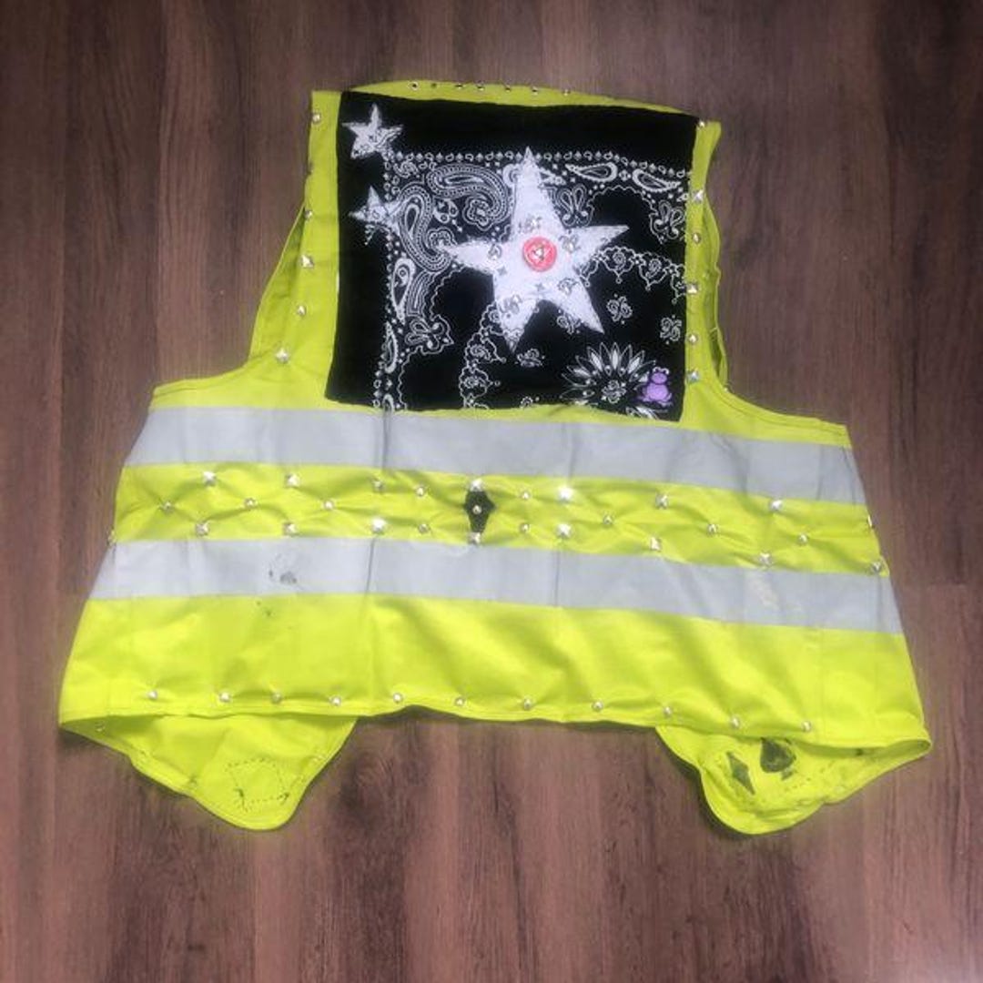 Punk Altered X High Vis Safety Jacket Studded Patch Jacket With Hand ...