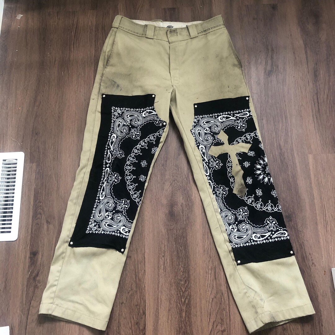 Bandana Double-knee 874 Dickies With Cross Cutout Distressed Gangster ...
