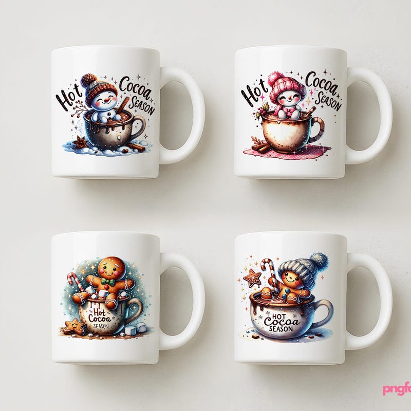 Blue Hot Cocoa Mug - Etsy