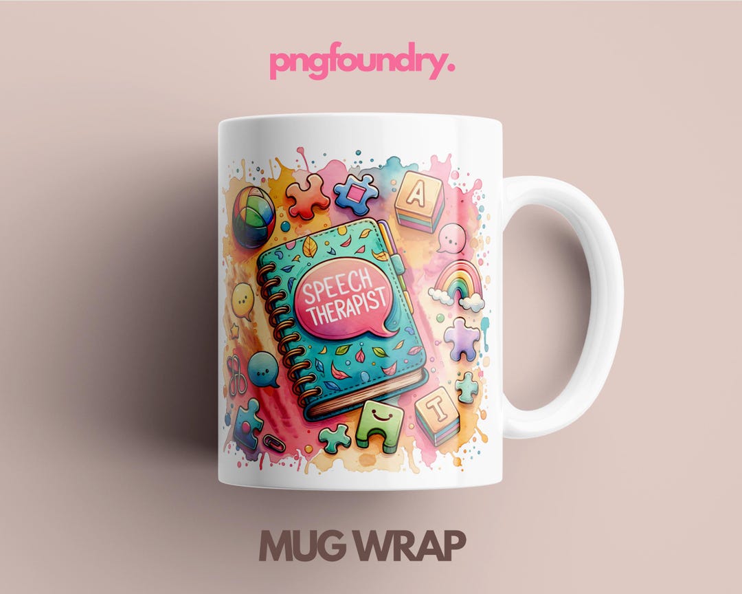 Speech Therapist Mug Wrap, Speech Therapy Mug Design, School Therapist ...