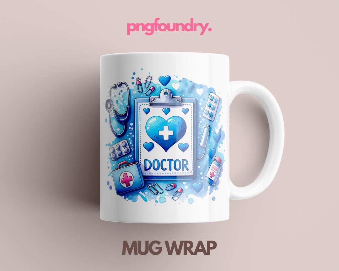 Doctor Mug Wrap, Gift for Doctor Cup Wrap, DR Coffee Cup PNG 11oz 15oz ...