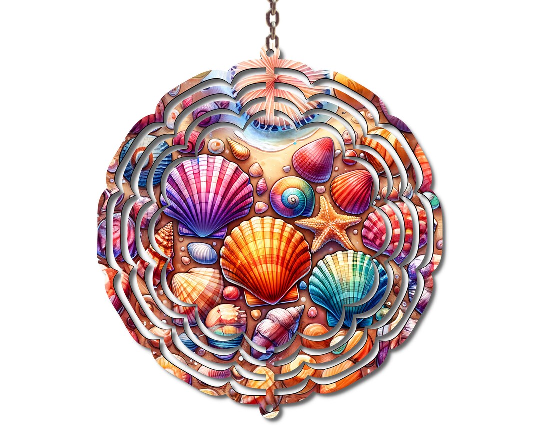 Summer Wind Spinner PNG, Seashell PNG for Sublimation, Beach Wind ...