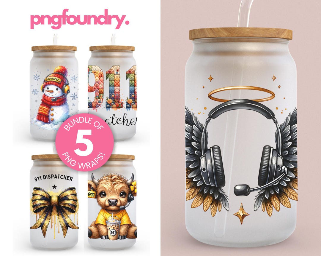911 Dispatcher Glass Can Wrap Bundle, Emergency Dispatcher PNG 911 ...