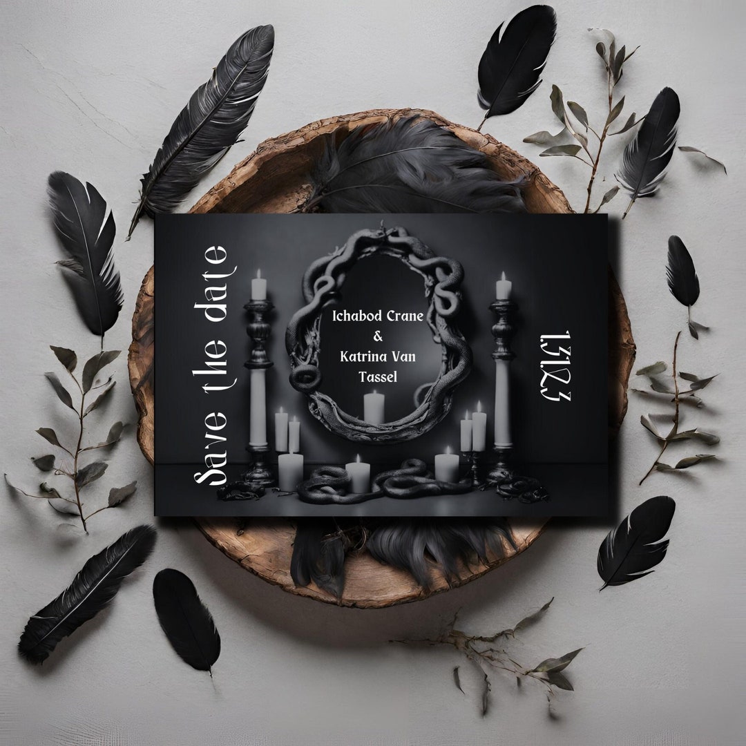 Gothic Save the Date Editable Wedding Invitations Invitation - Etsy