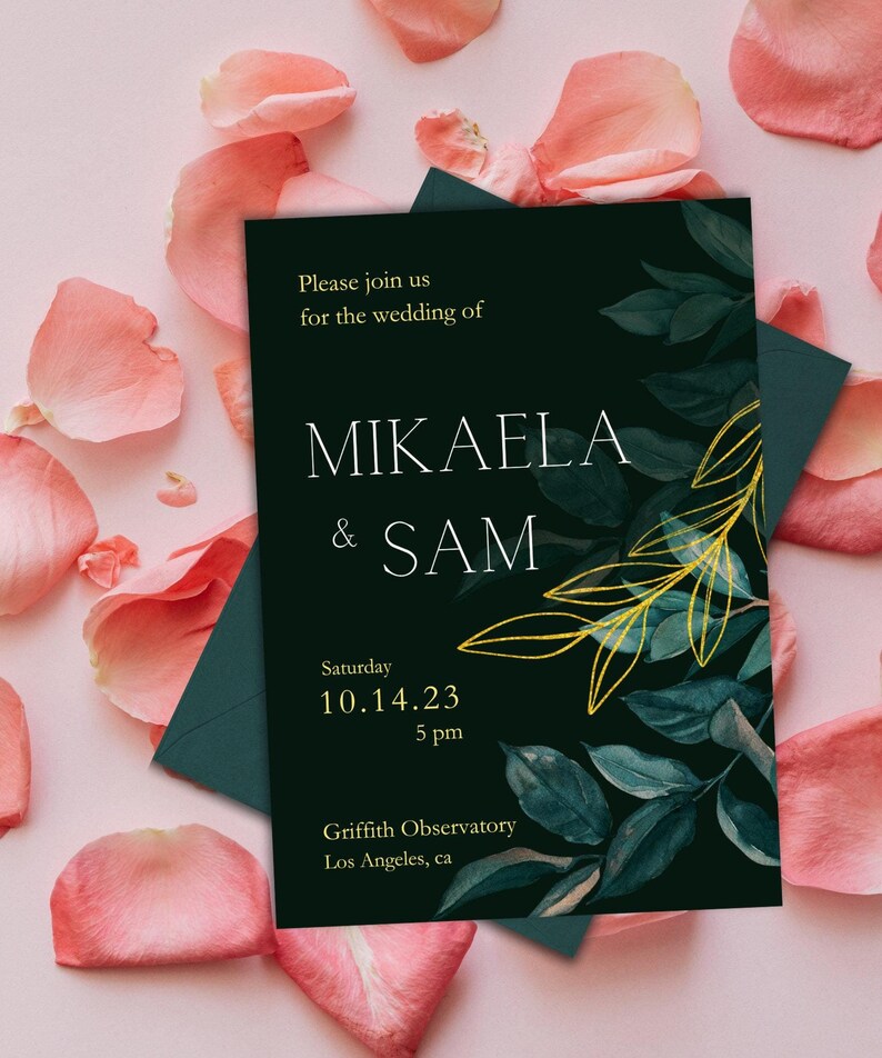 Golden Hour Wedding or Party Invitation Template - Etsy