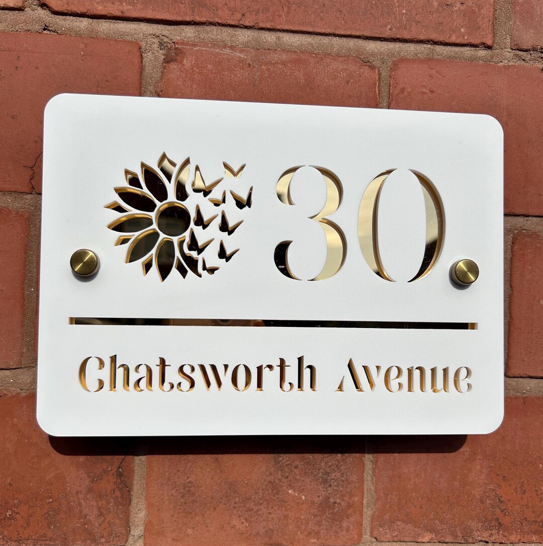 Modern Acrylic House Sign, Contemporary House Sign, Door Number, Door ...