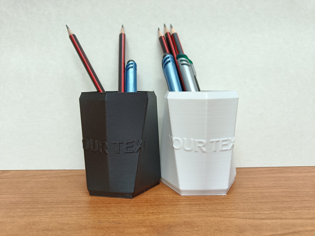 Custom 3d Printed Pencil Holder Modern Elegant Desk Organizer Etsy