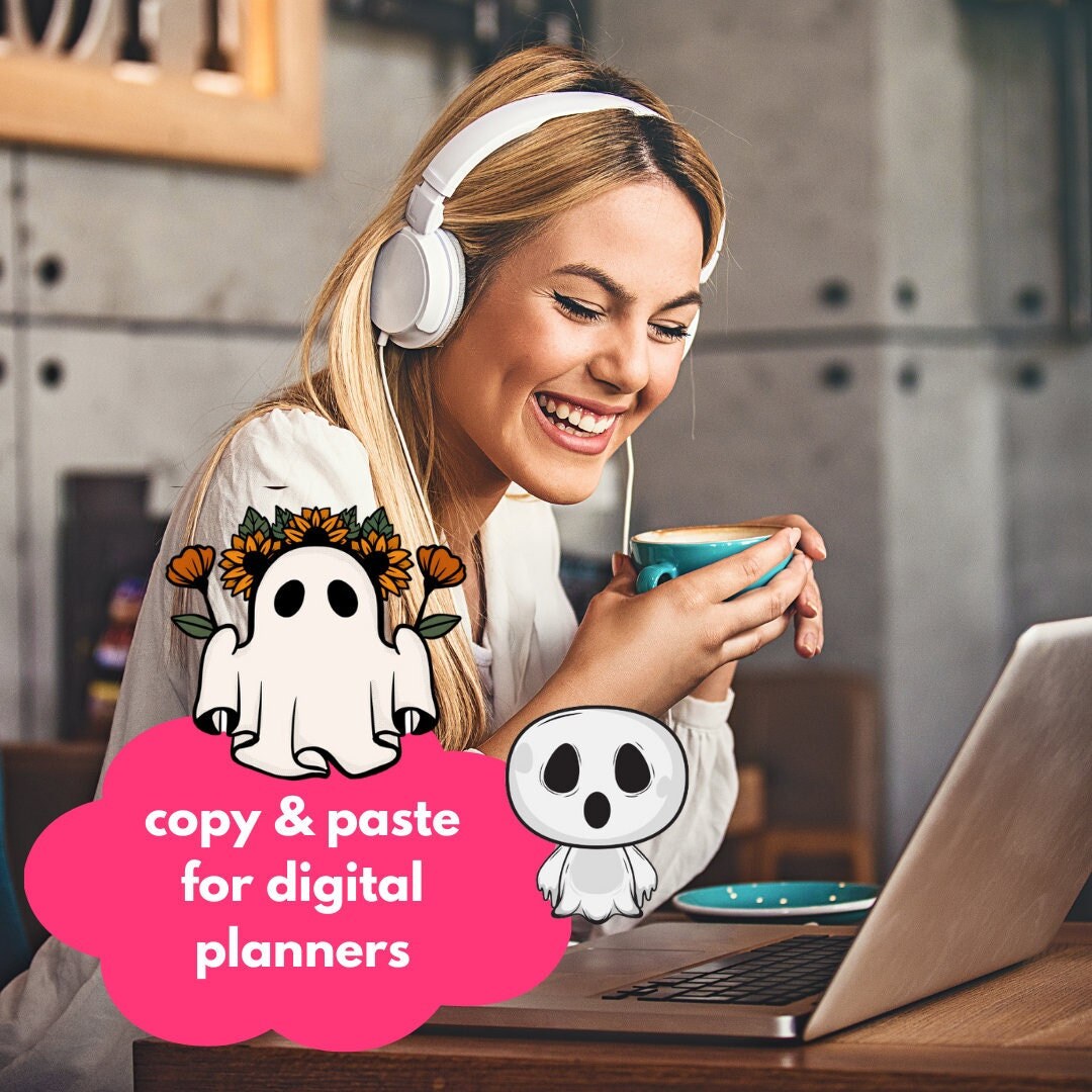 Halloween Digital Stickers, Digital Planner Stickers, Cute Downloadable ...