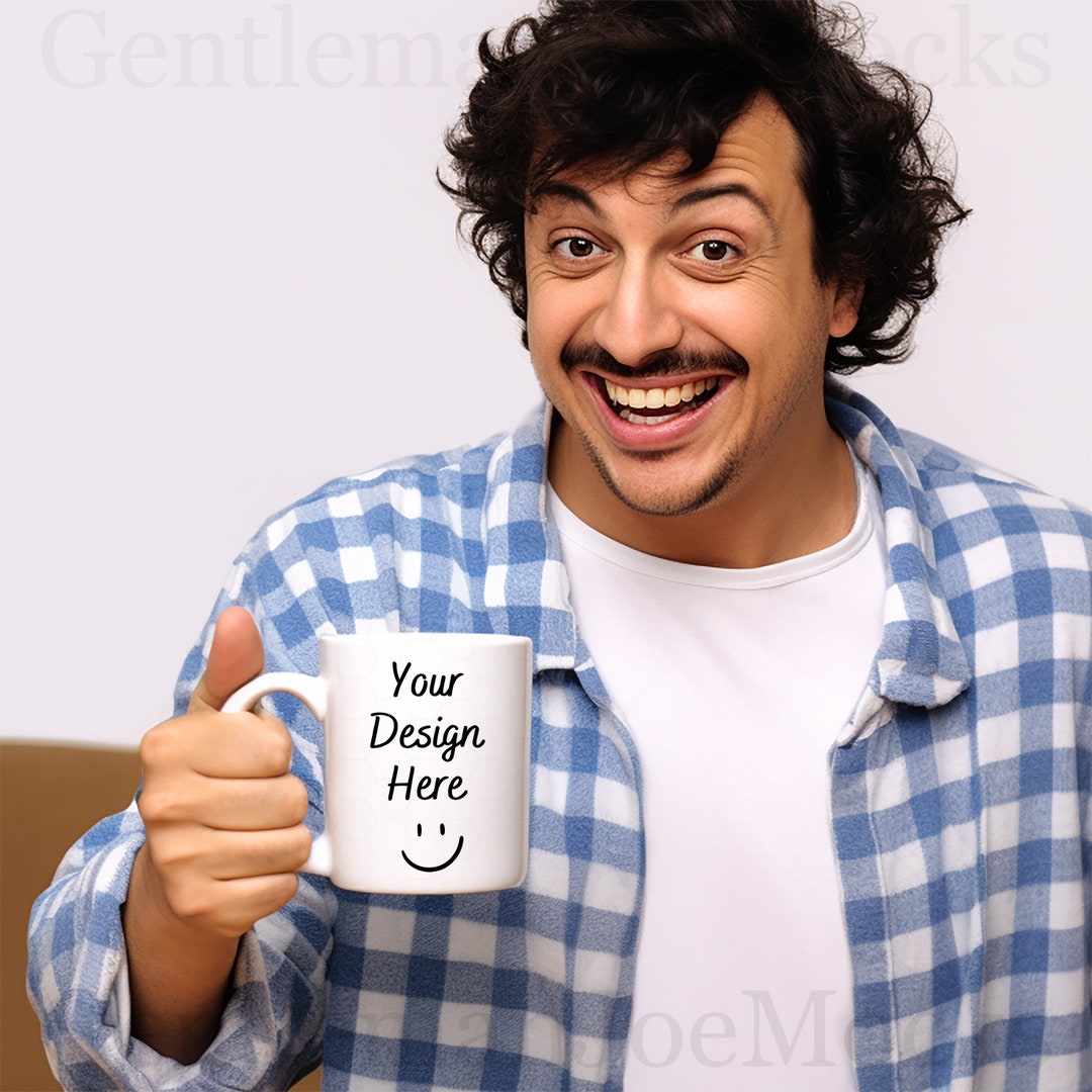 Dad Mug Mockup Man Mug Mockup Male Model Fathers Day Mug Mockup Coffee ...