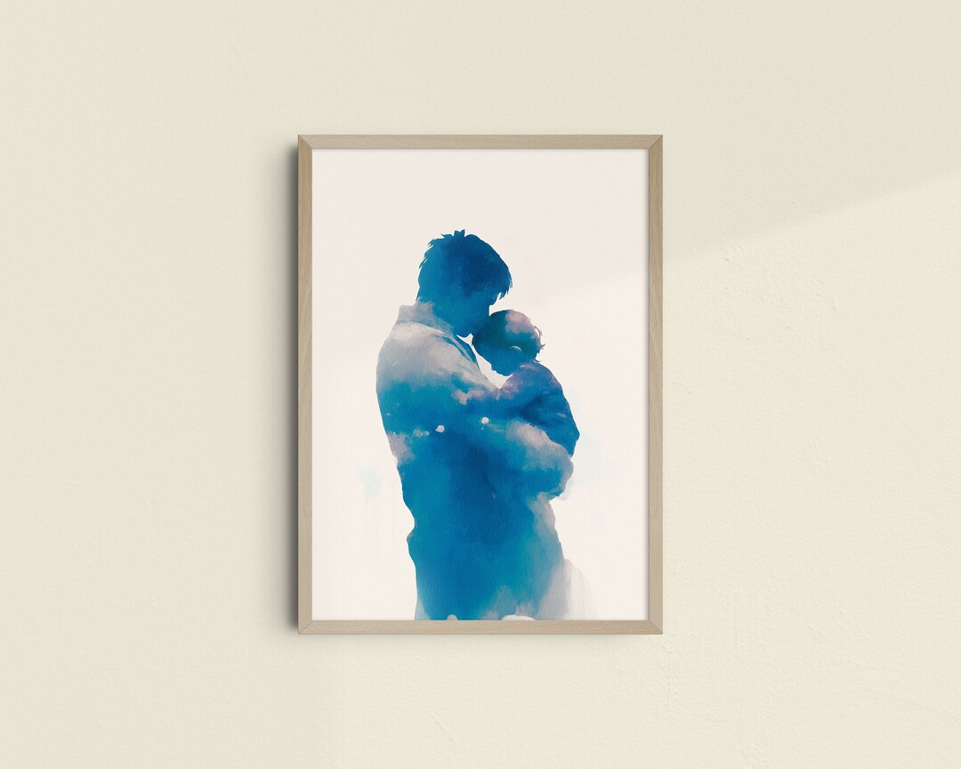 Dad and Son Art, Loving Father Wall Art, Family Wall Art, Parents and ...