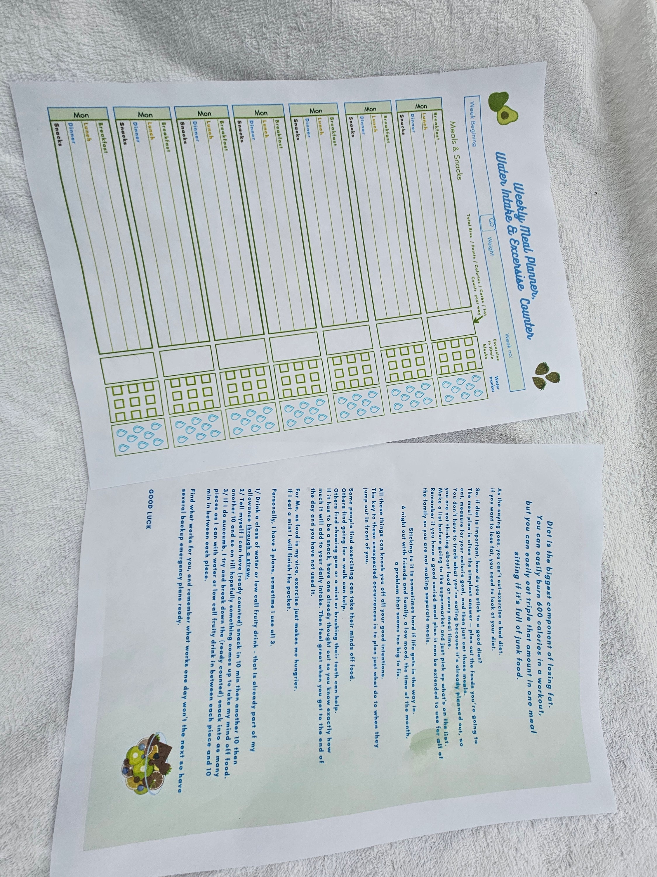 Weekly Meal Planner and Intake Counter. This Handy Tool Allows You to ...