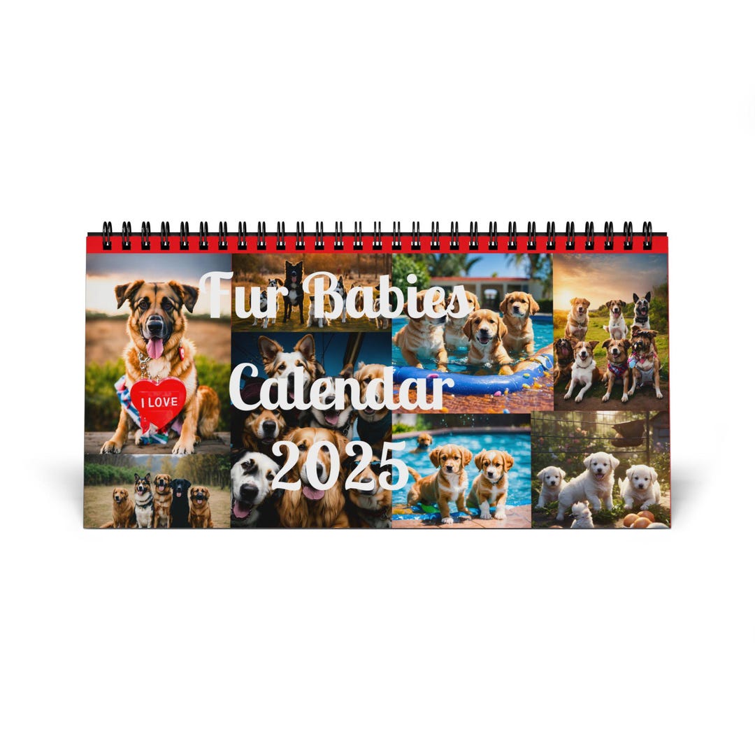 Fur Babies Cute Dog Desktop Calendar 2025 Grid, Fur Babies Desk Planner ...