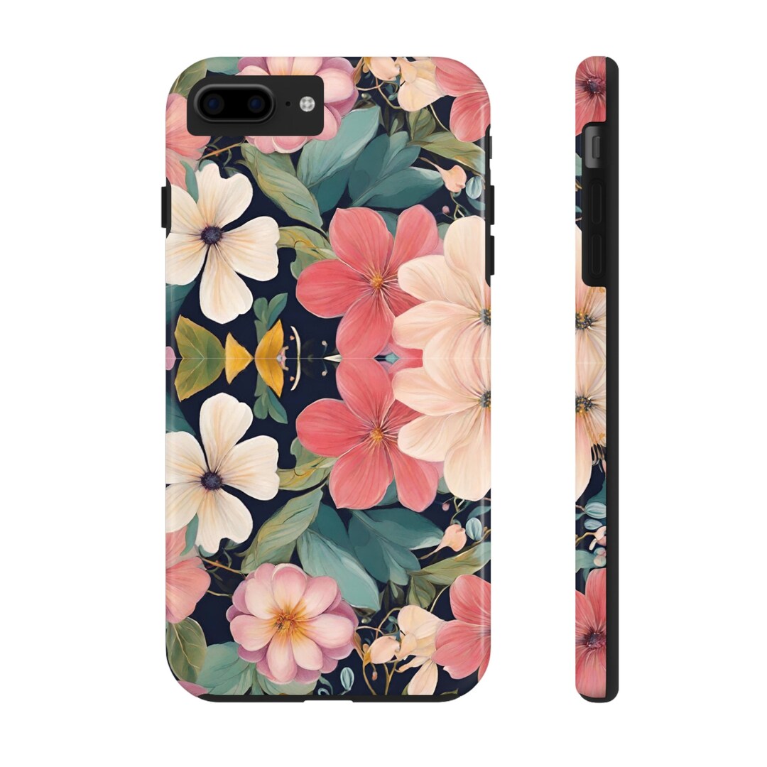 Pastel Color Floral Theme Ptough Phone Cases for iPhone Models - Etsy