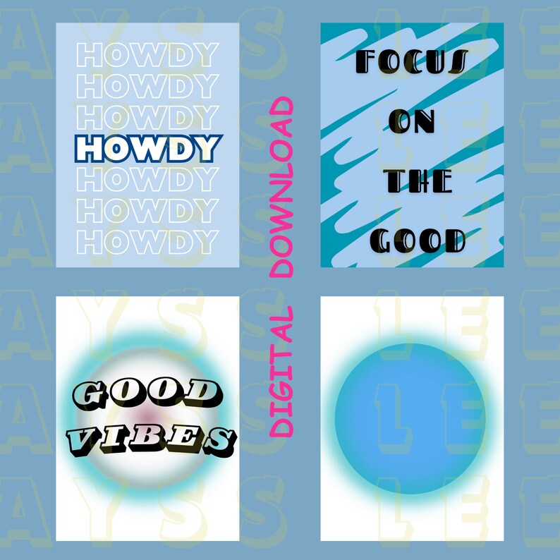 Light Blue Art Aesthetic Photo Collage Print, Wall Collage Kit,danish ...