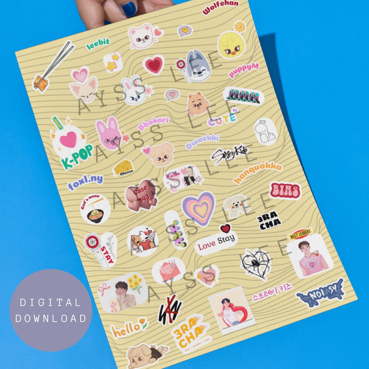 Stray Kids Stickers Digital Download,kpop Merch, Kpop Stickers, Kpop ...