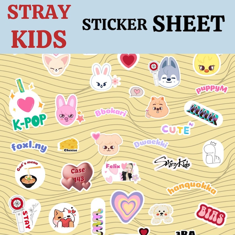 Stray Kids Stickers Digital Download,kpop Merch, Kpop Stickers, Kpop ...